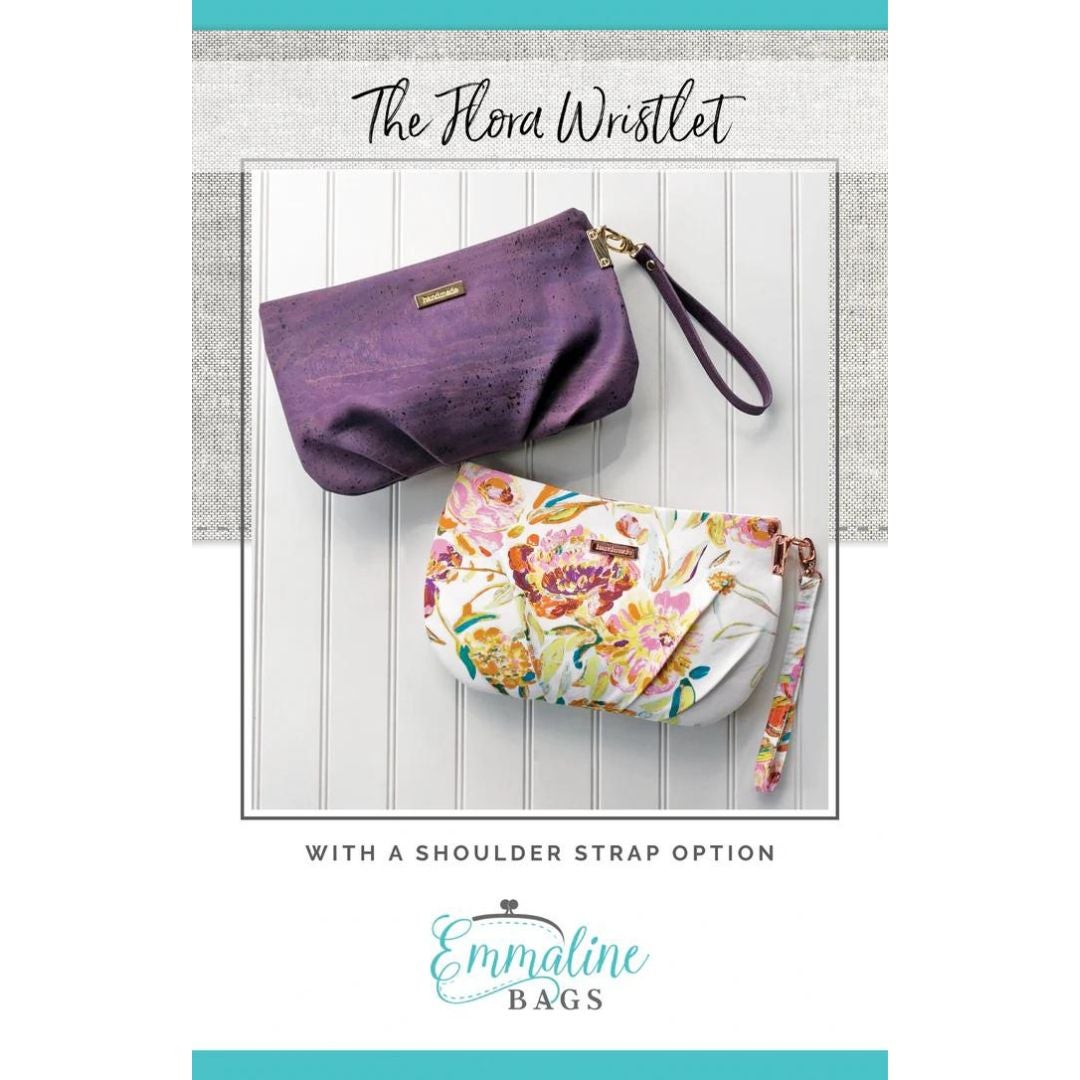 Emmaline Bags - Paper Pattern - The Flora Wristlet | The Wee Fabric ...