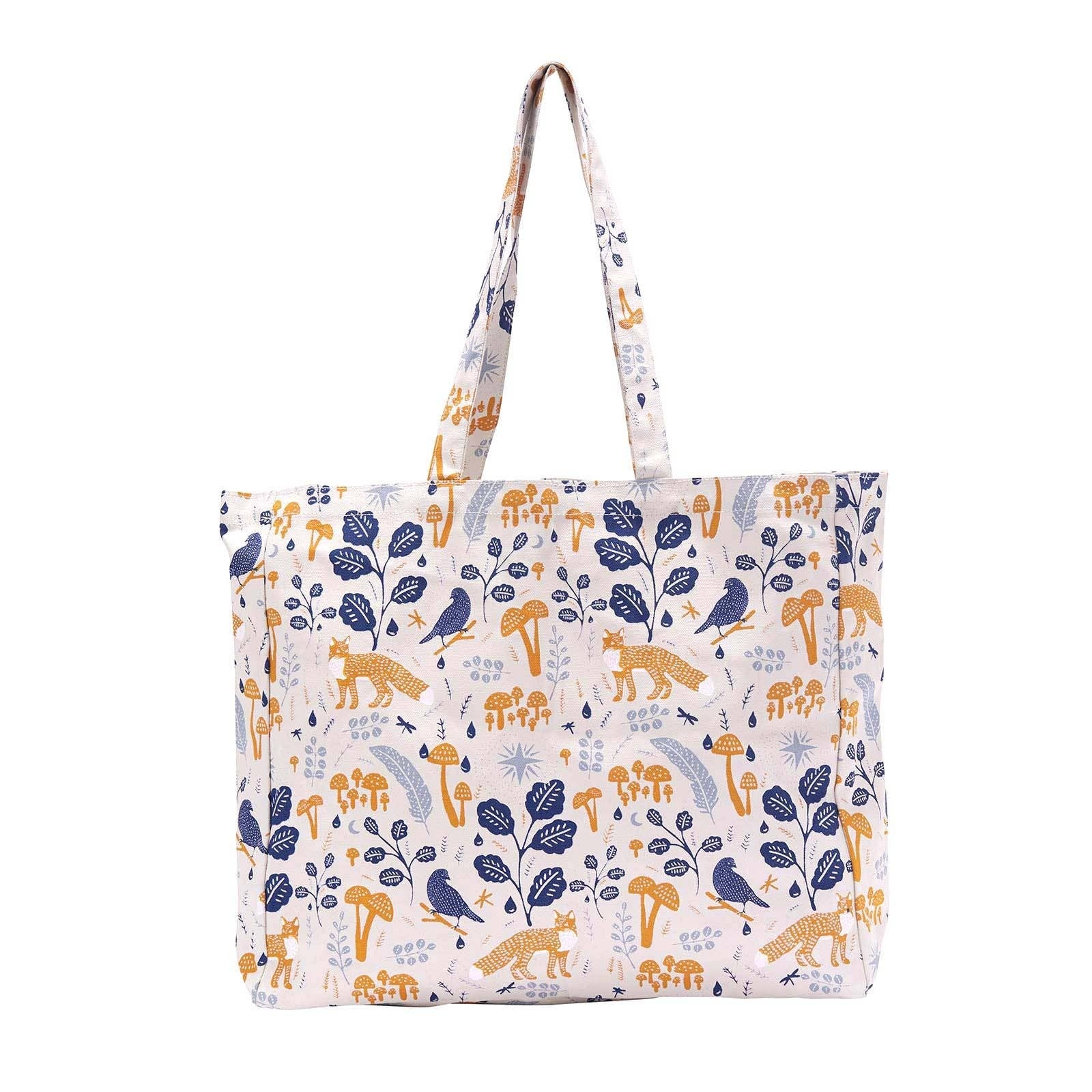 rockflowerpaper - FOX AND FEATHERS Little Shopper Tote Bag | The Wee ...